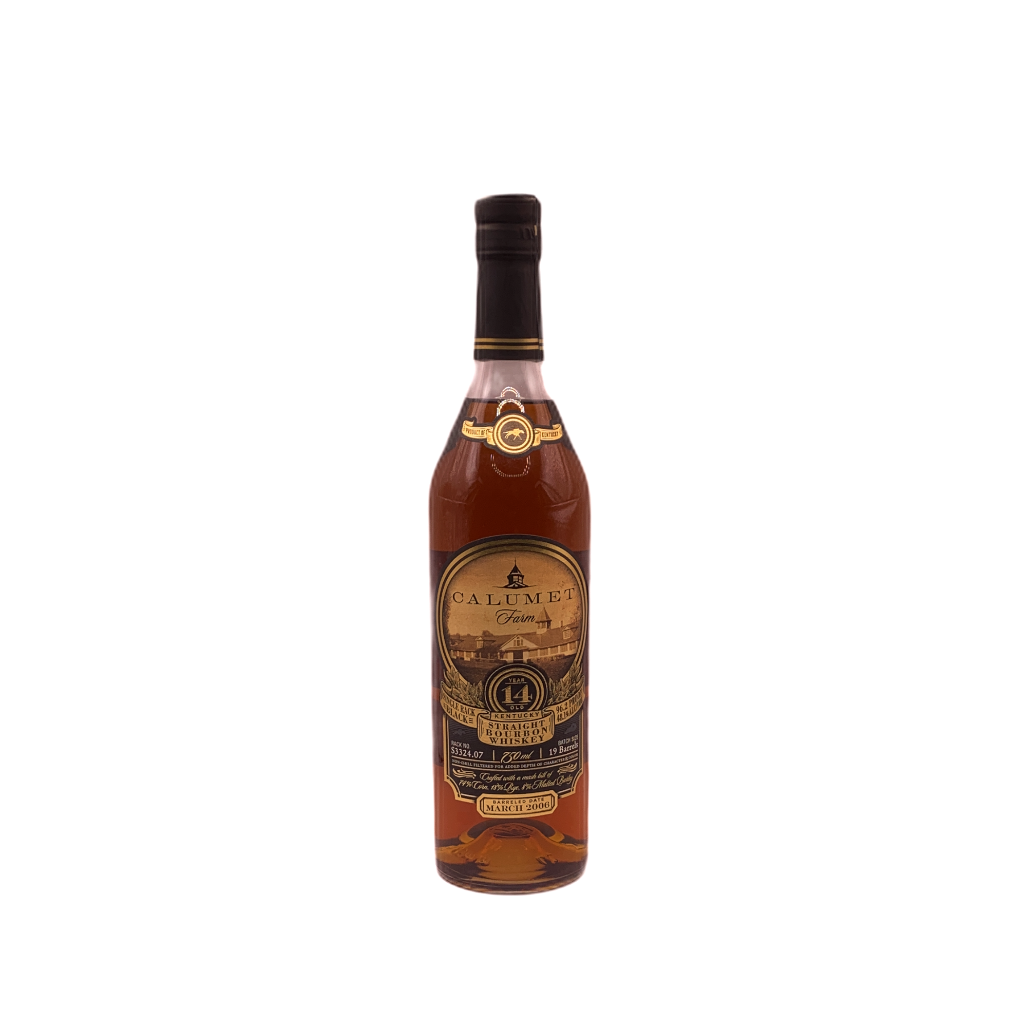 Calumet Farm 14 Year Old Single Rack Black Kentucky Straight Bourbon ... Calumet Farm 14 Year Old Single Rack Black Kentucky Straight Bourbon ...